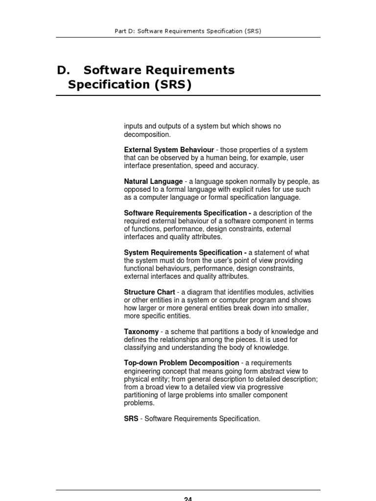 Introduction to SRS and Example | Specification (Technical Standard ...