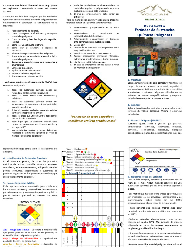02.- Triptico SQP | Descargar gratis PDF | Mercancías peligrosas ...
