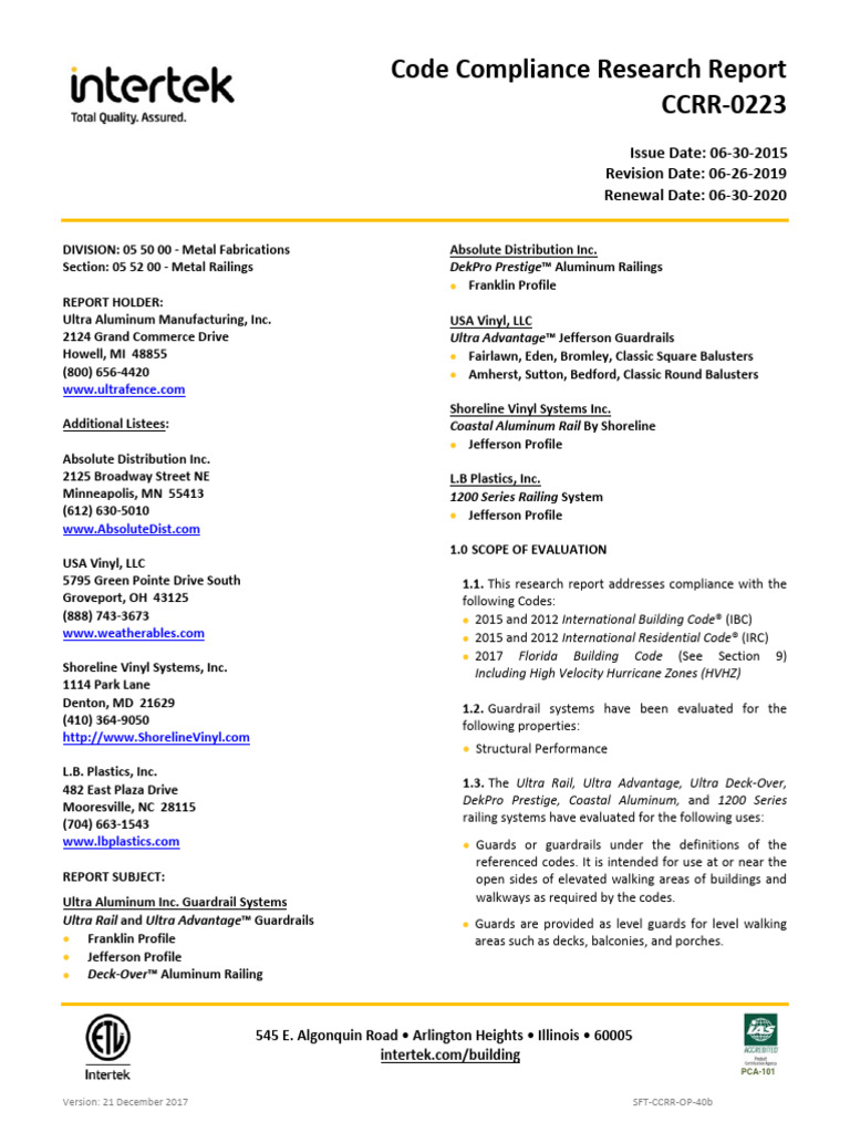 Dekpro Prestige Code Compliance | PDF | Screw | Rivet