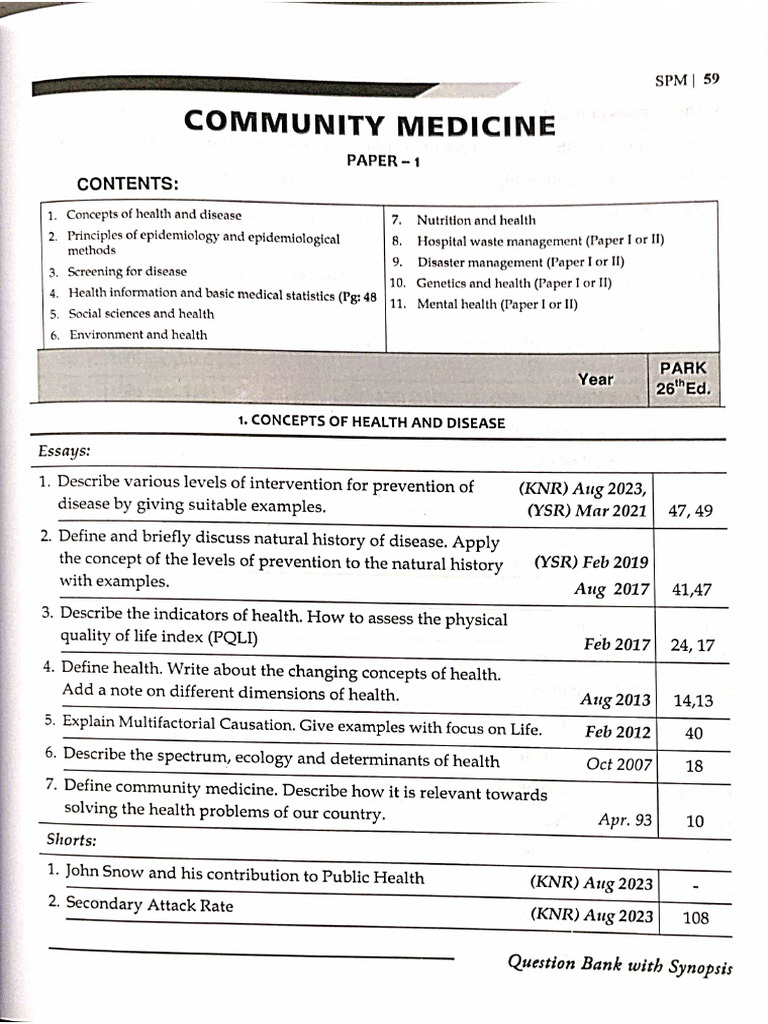 SPM Osmania Question Bank | PDF