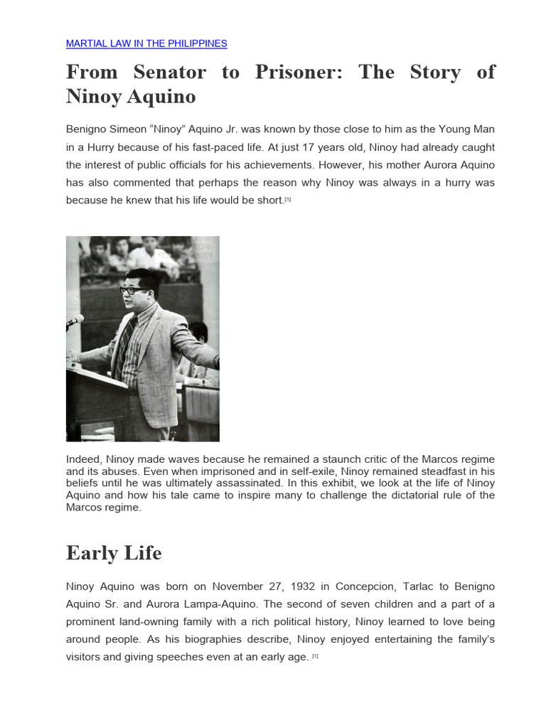 Ninoy Aquino: Life, Struggle, and Legacy | PDF | Corazon Aquino ...