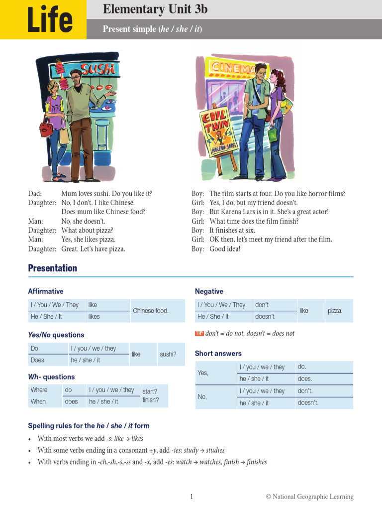 Elementary GW 03b | PDF | Linguistics | Grammar