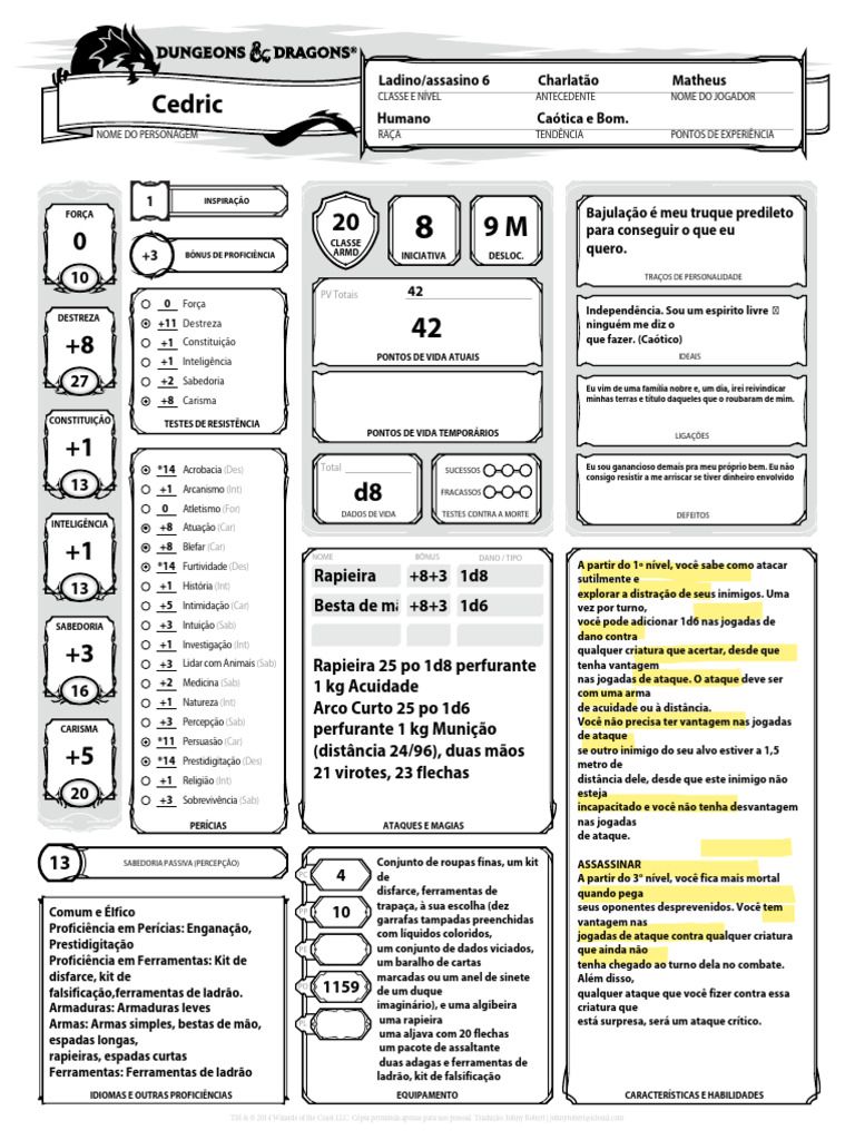 ficha_Ladino_Cedric2 | PDF