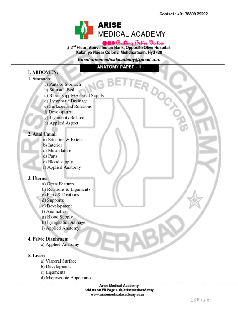 Anatomy Question Paper - II | PDF | Human Body | Knee