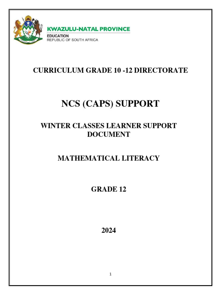 GR 12 - MLIT - Winter Revision Document - 2024 | PDF | Tax Bracket | Taxes