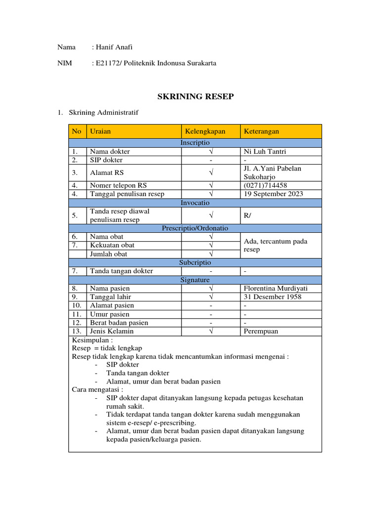 Skrining Dan Edukasi Resep | PDF | Pengembangan Diri