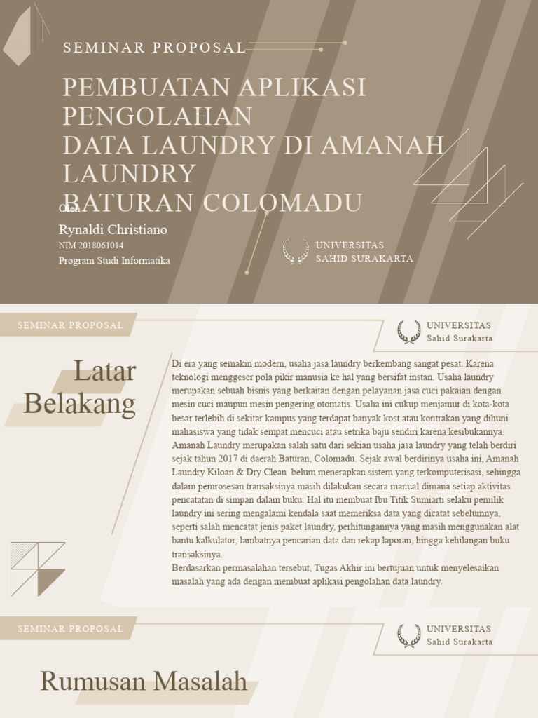 Aplikasi Pengolahan Data Laundry Amanah | PDF | Bisnis | Teknologi ...