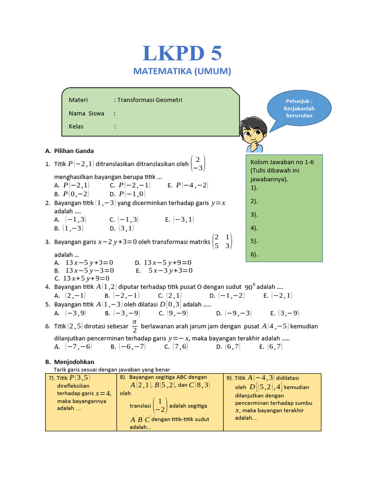 LKPD TRANSFORMASI LAMA | PDF