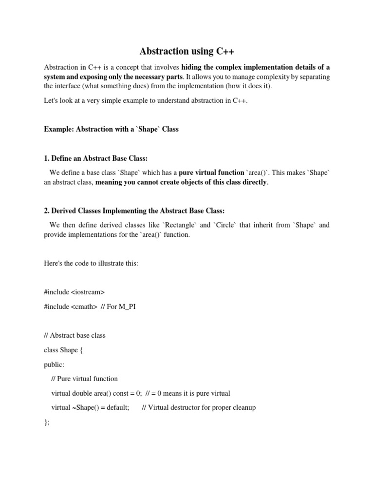 Abstraction Using C Pdf Inheritance Object Oriented Programming 3982