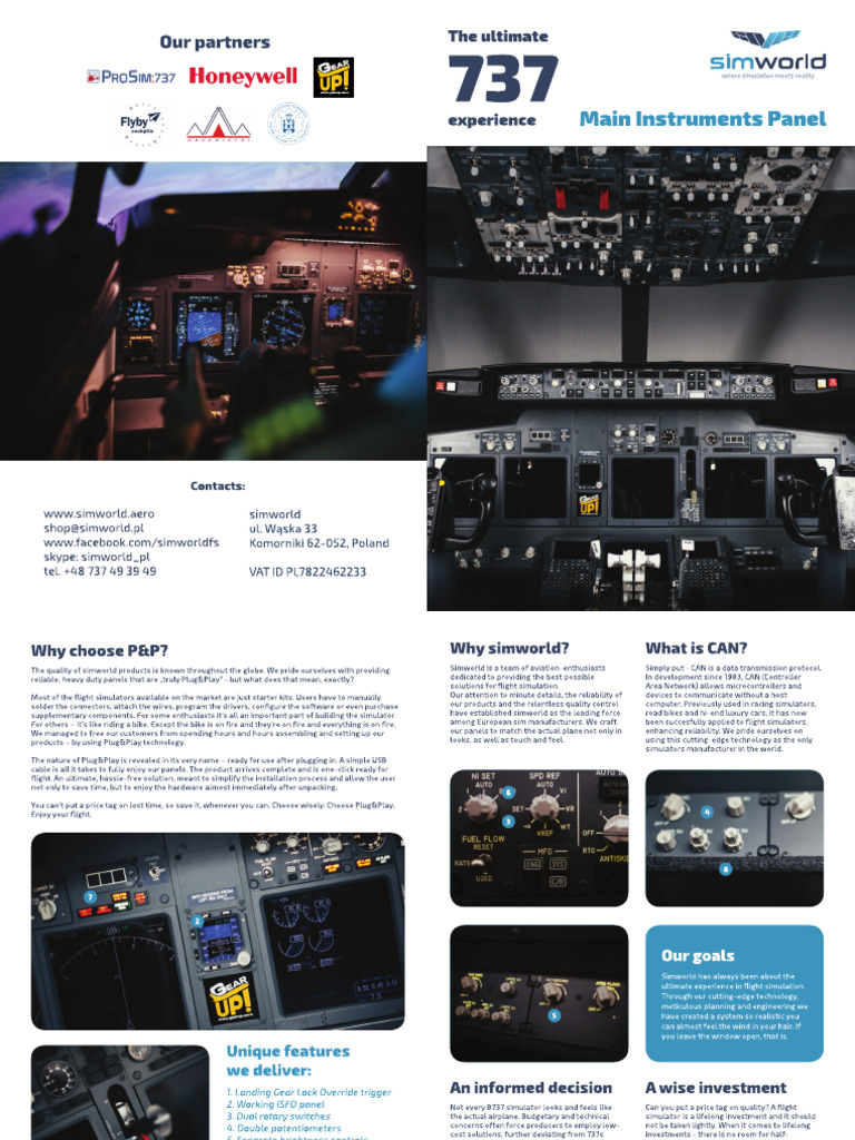B737 Main Instruments Panel Simworld | PDF