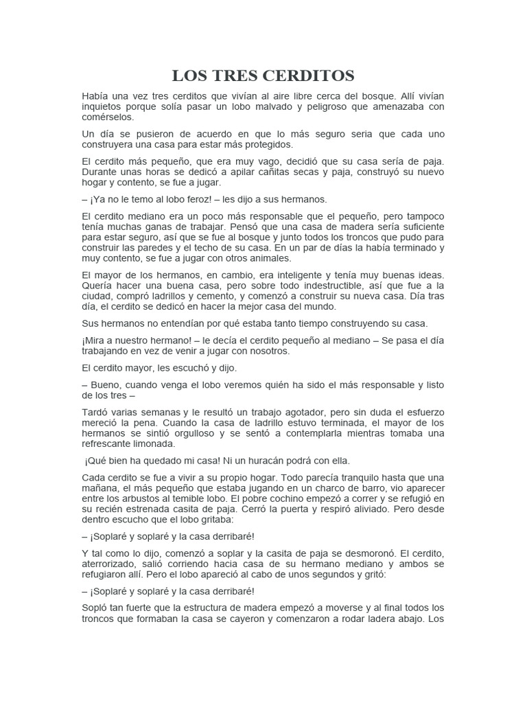 Los Tres Cerditos Pdf