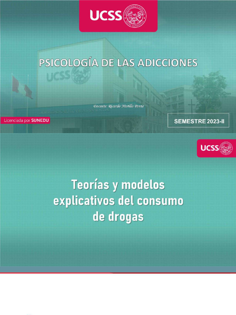 Semana 8 - Teorías y Modelos Explicativos Del Consumo de Drogas | PDF