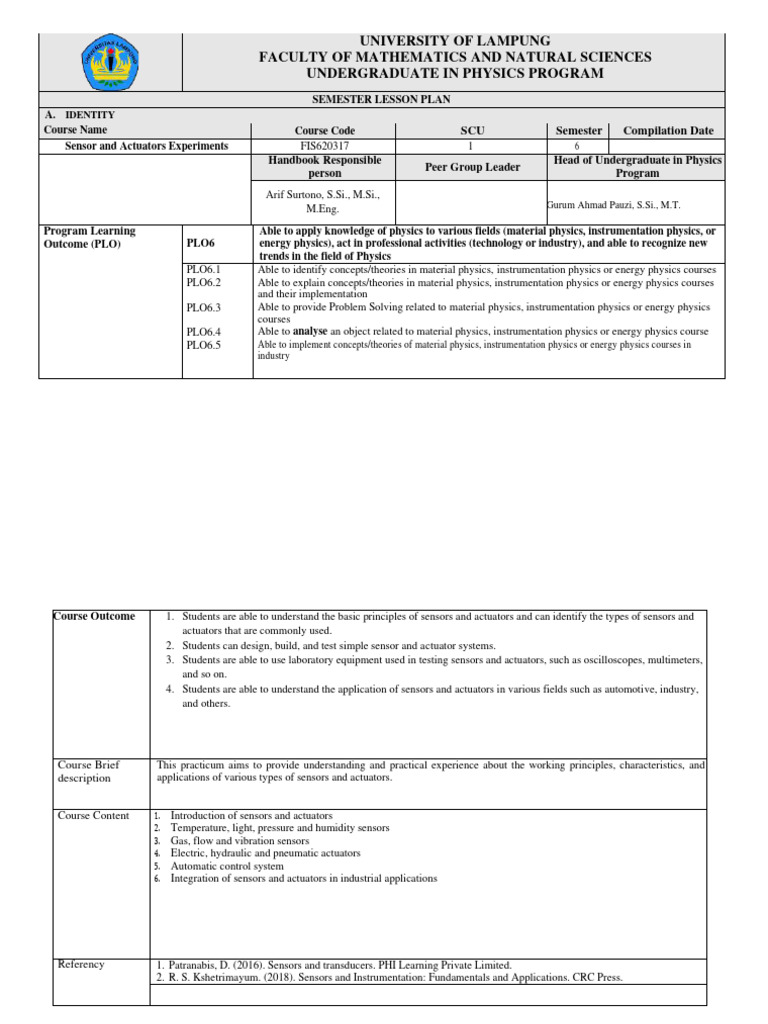 RPS Sensor and Actuators Experiments | PDF | Actuator | Physics