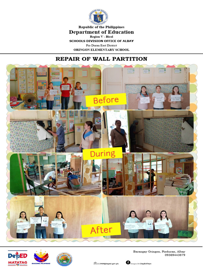Accomplishment Report of Repair and Maintenance of School Facilities | PDF