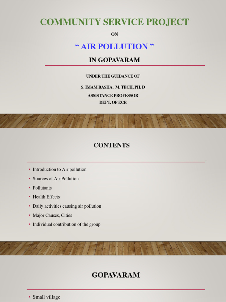 Community Service Project | PDF | Air Pollution | Particulates