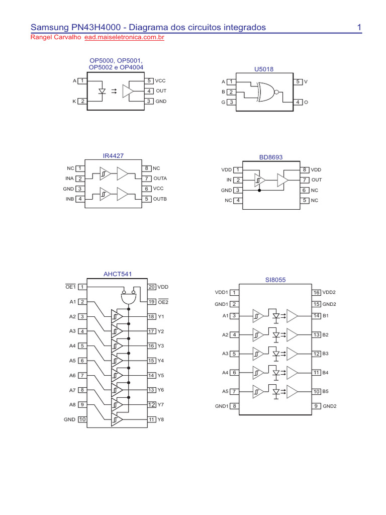 Diagrama Dos CIs Samsung PN43H4000 | PDF