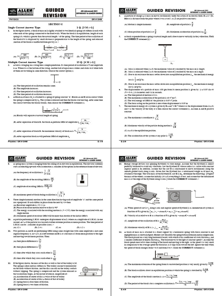 07 # GR (SHM) - Eng | PDF | Oscillation | Force