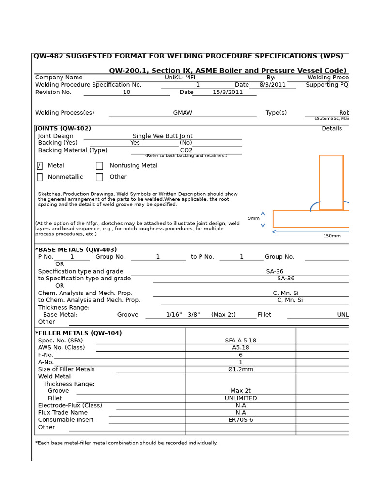 WPS Asme | PDF | Welding | Construction