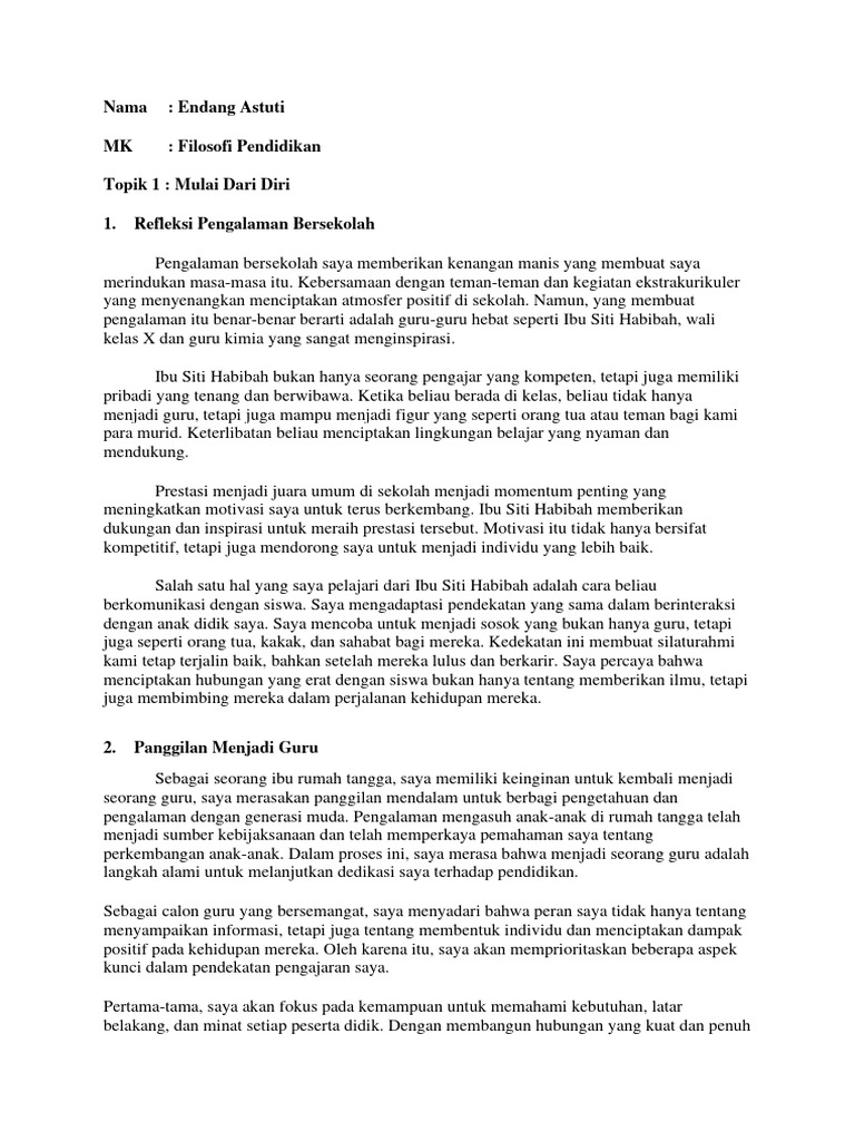 Refleksi dan Komitmen Guru Inspiratif | PDF | Karier & Perkembangan