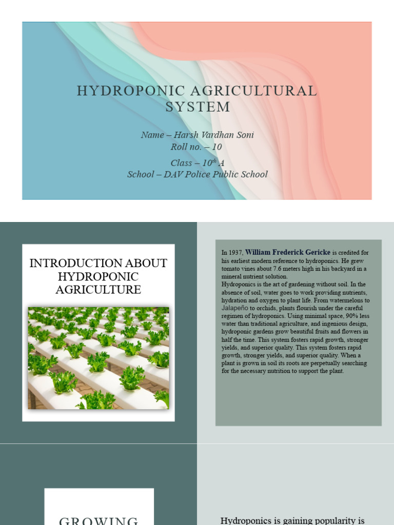 Hydroponic agricultural system | PDF | Hydroponics | Agriculture