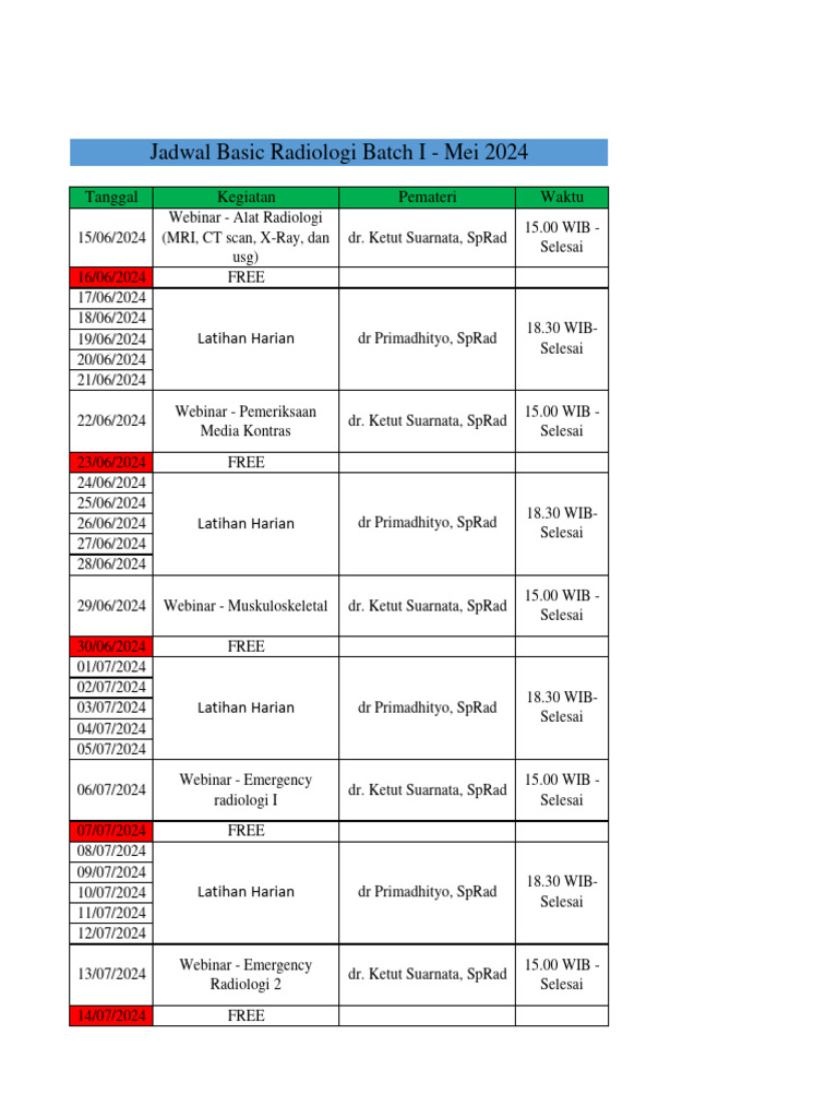 Jadwal | PDF | Sains & Matematika