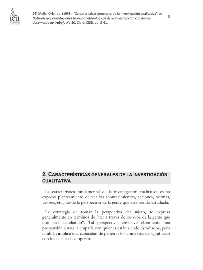 04) Características Generales de La Investigación Cualitativa en Naturaleza y Orientaciones ...