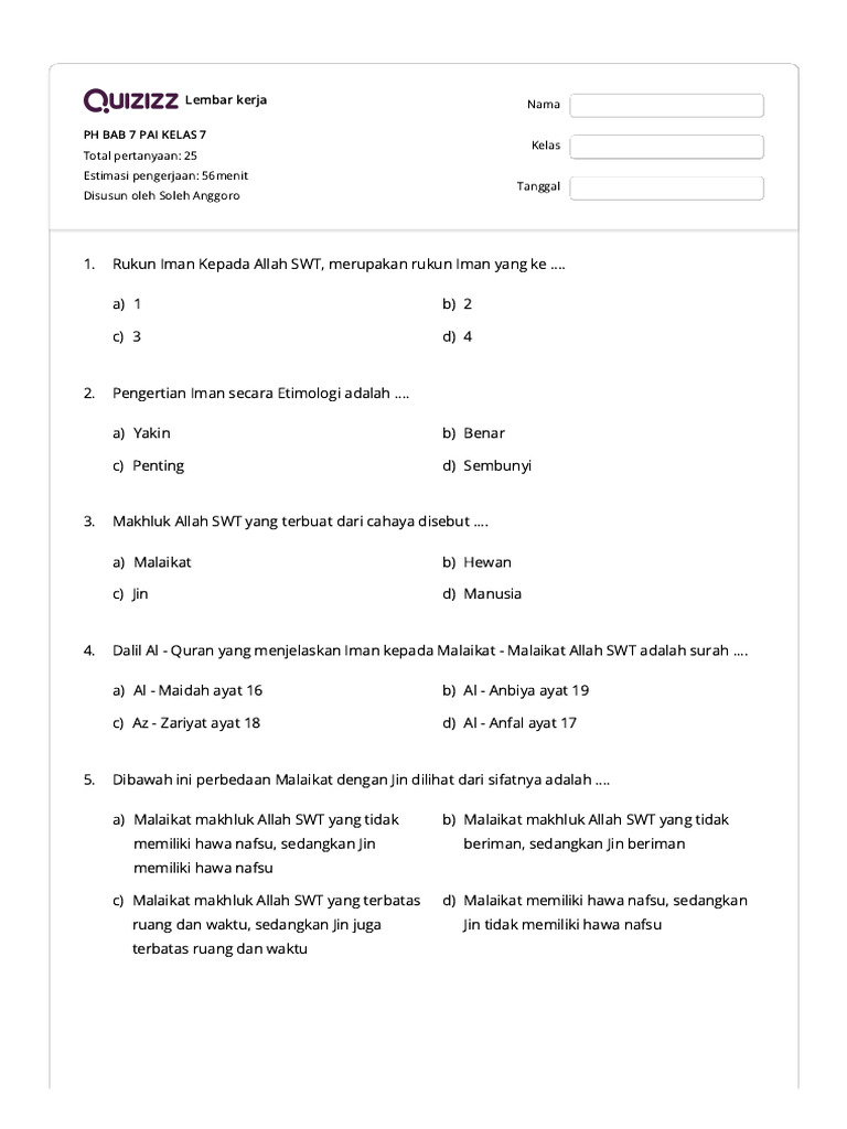 PH Bab 7 Pai Kelas 7 | PDF