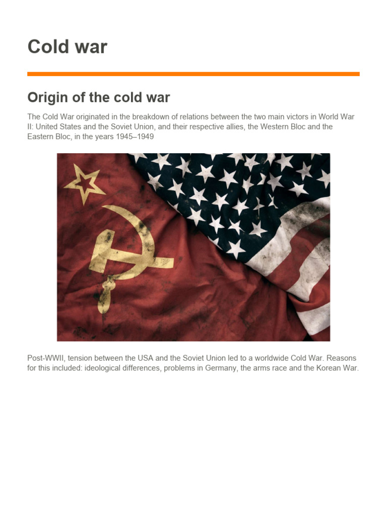 Cold War Written by Sifat Ullah Shah | PDF | Soviet Union | World Politics