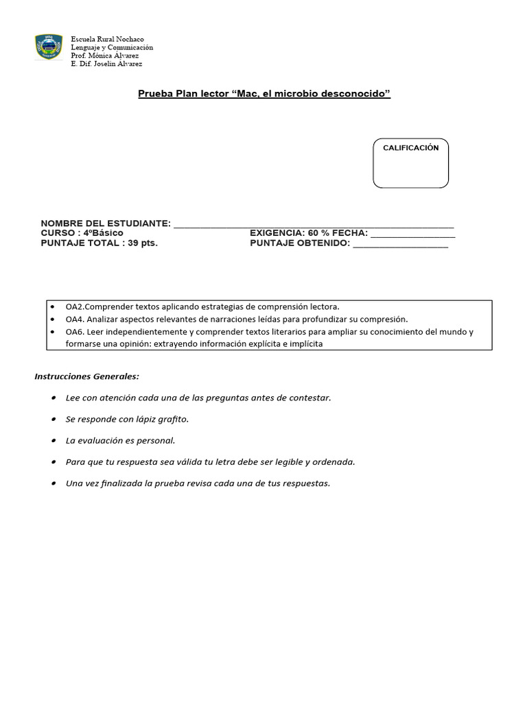 Prueba Mac El Microbio | PDF