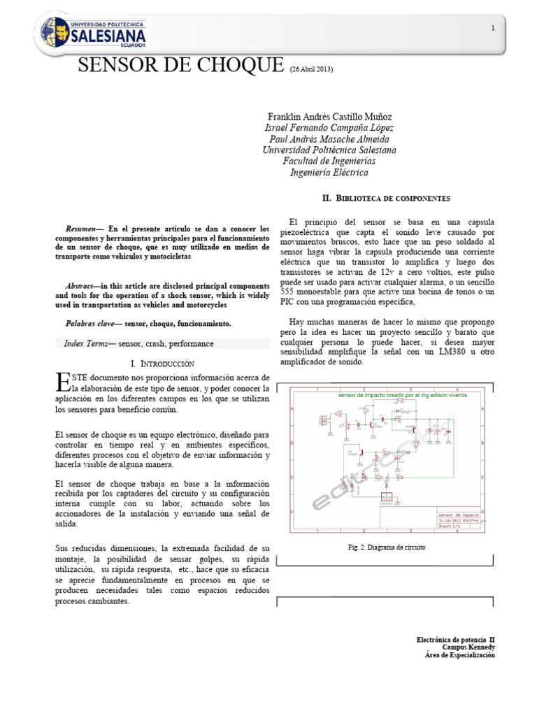 Sensor de Choque | PDF | Sensor | Electrónica