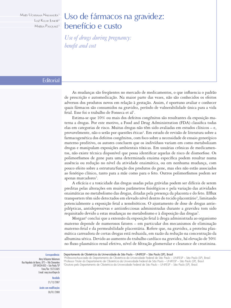 Uso de Fármacos Na Gravidez | PDF | Gravidez | Fígado
