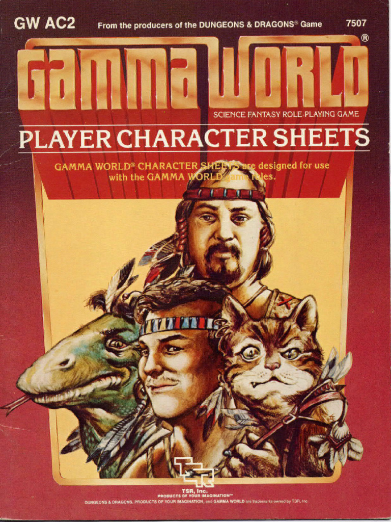 Gamma World 2e AC2 Player Character Sheets | PDF