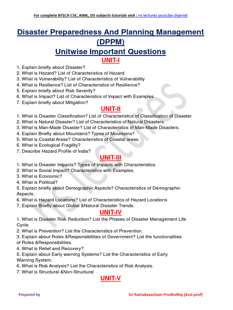 DPPM: Key Concepts and Questions | PDF | Emergency Management | Natural ...