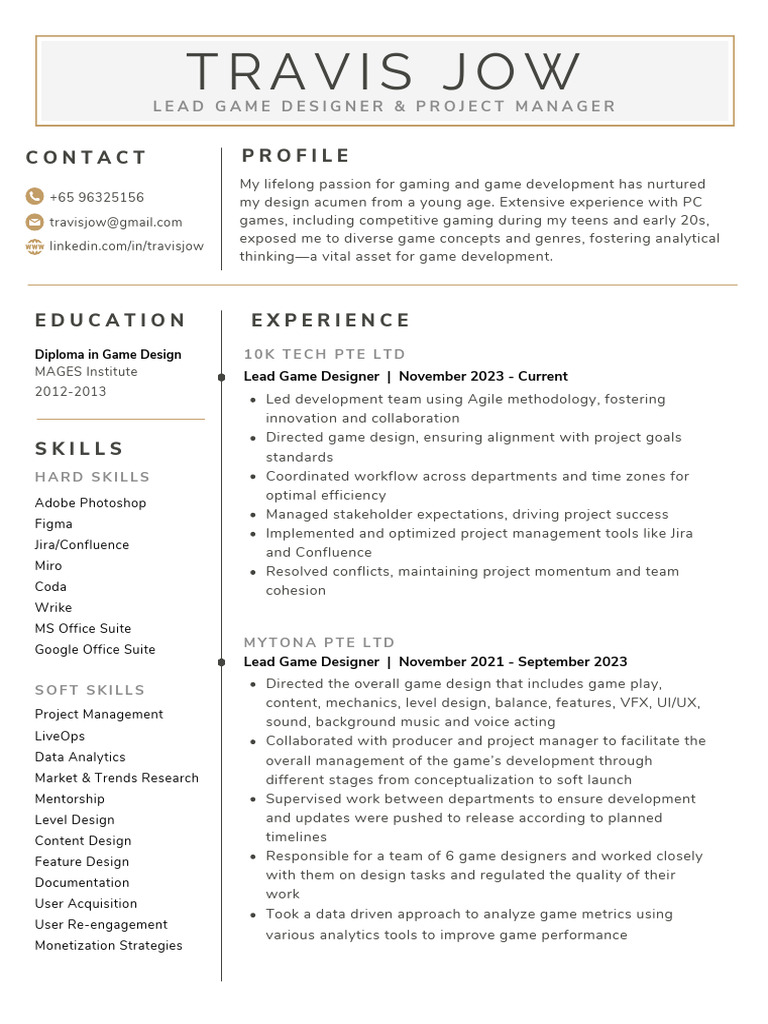 Travis Jow Resume 2024 | PDF | Project Management
