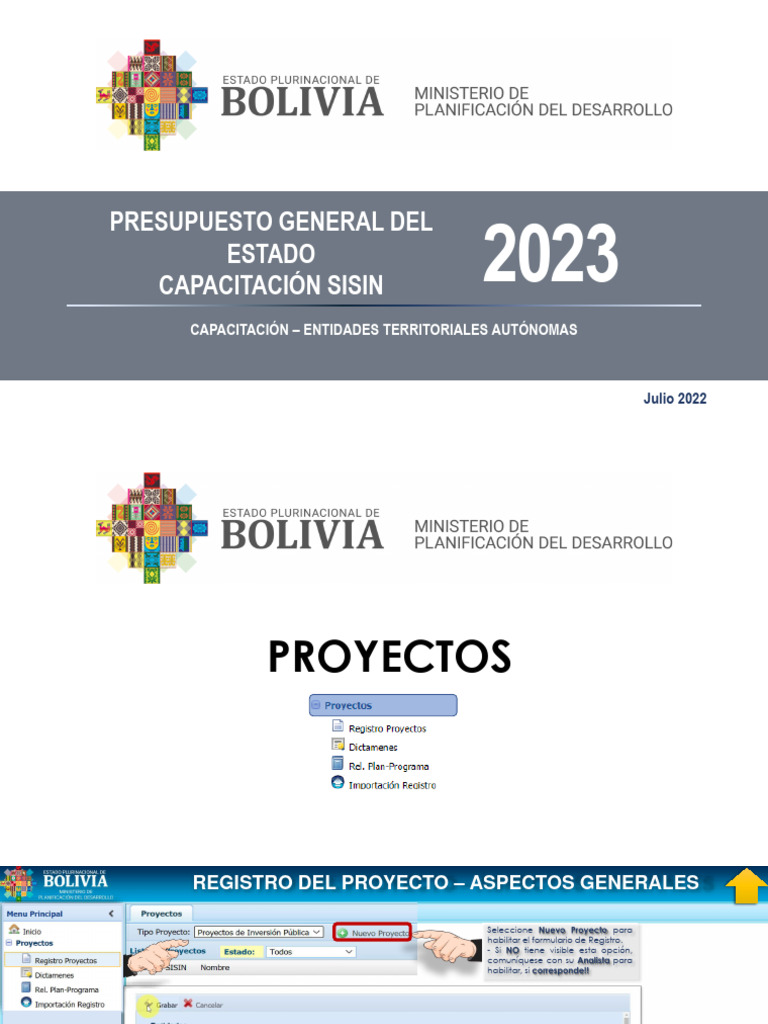 Registro de Proyectos SISIN 2023 | PDF