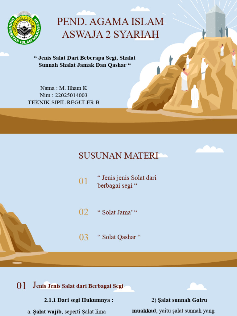 M. Ilham K - Aswaja 2 - Jenis Solat, Solat Sunnah, Sholat Jama&qashar | PDF