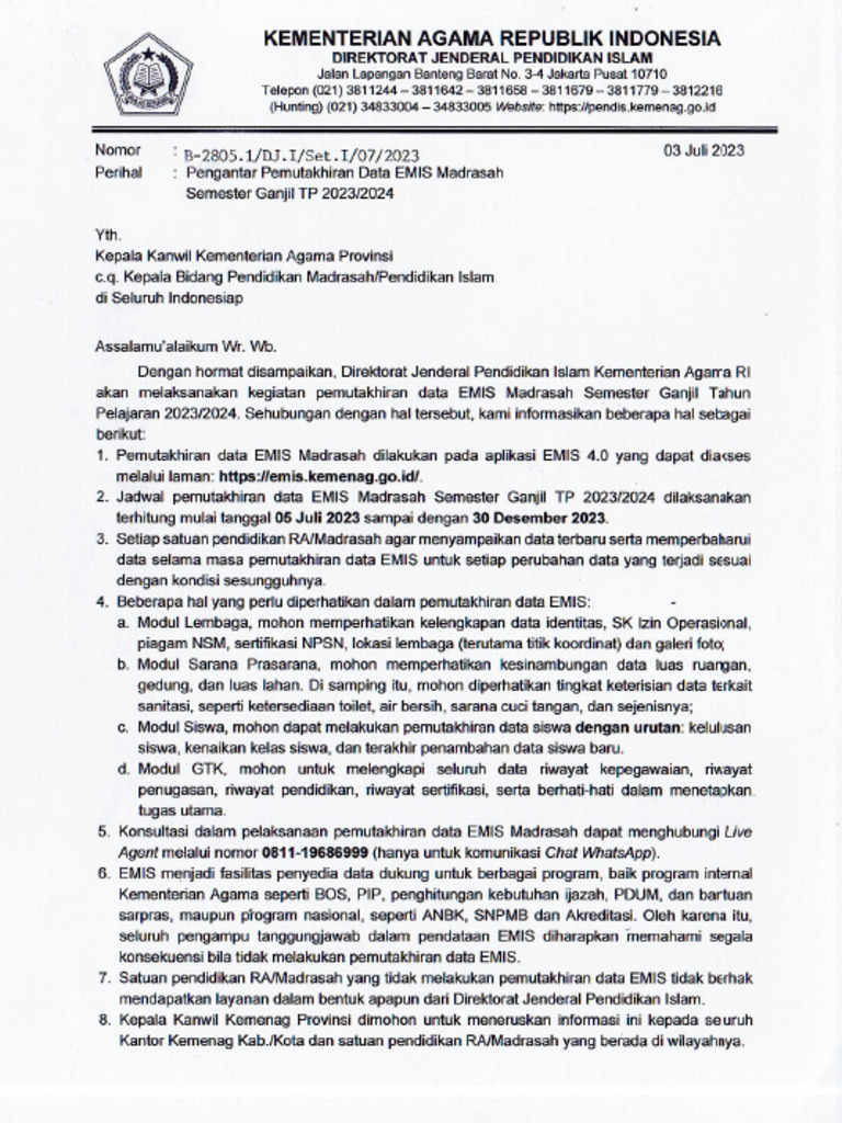 Pengantar Pemutakhiran Data 2023 2024 Ganjil | PDF