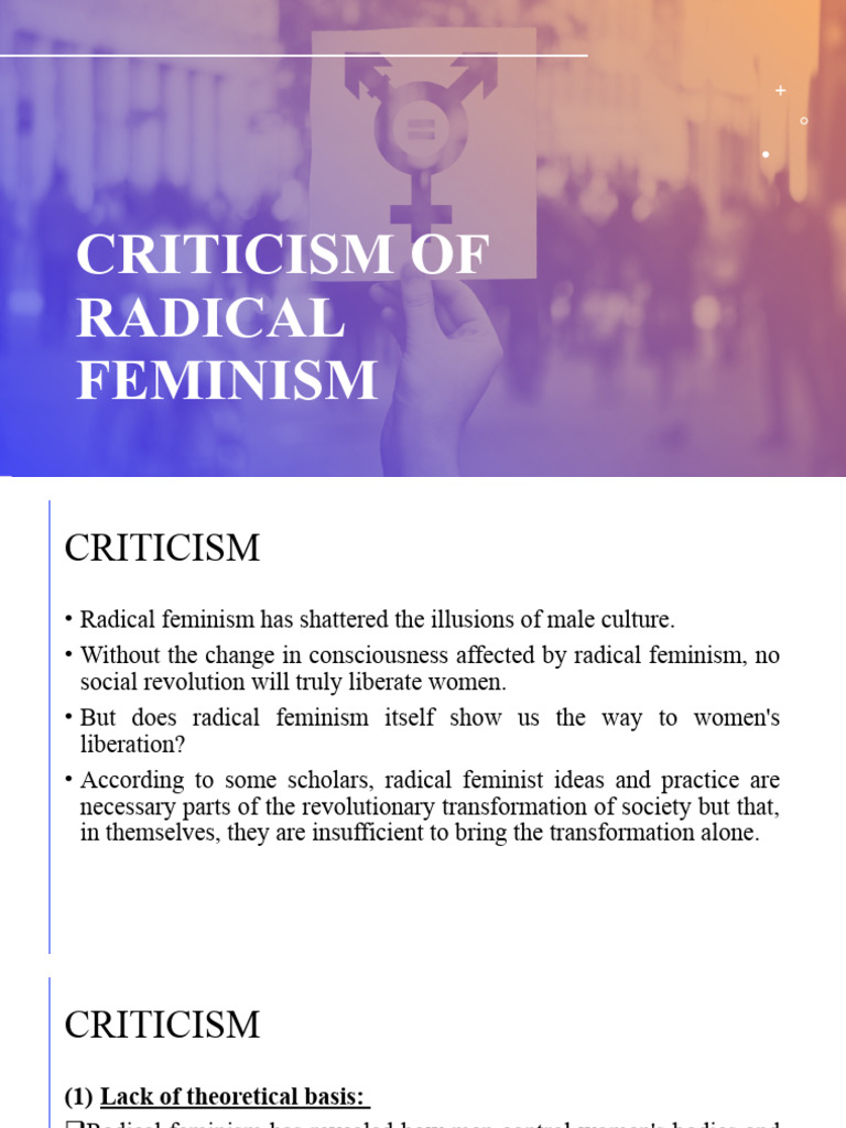 Criticism of Radical Feminism | PDF | Gender Studies | Feminism