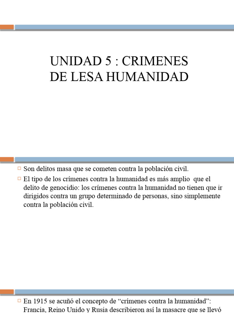 Crímenes de Lesa Humanidad: Definición y Contexto | PDF | Crímenes ...