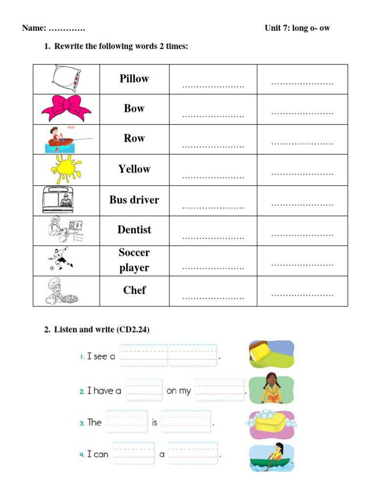 Unit 7-Long o - Oa and Jobs | PDF | Language Arts & Discipline