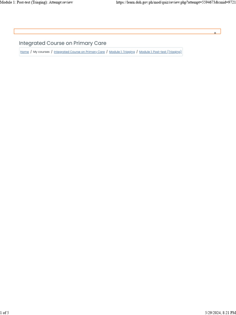 Module 1: Triaging Post-Test Review | PDF | Patient | Primary Care