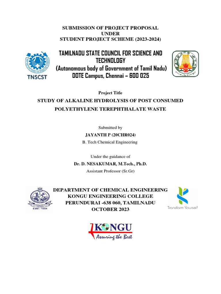Jayanth TNSTC Proposal | PDF | Physical Sciences | Secondary Sector Of The Economy