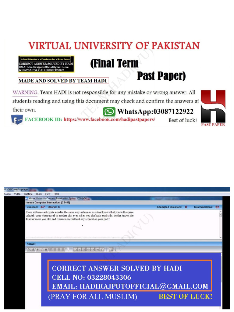 CS408 Final Term File 4 Solved by Team Hadi | PDF