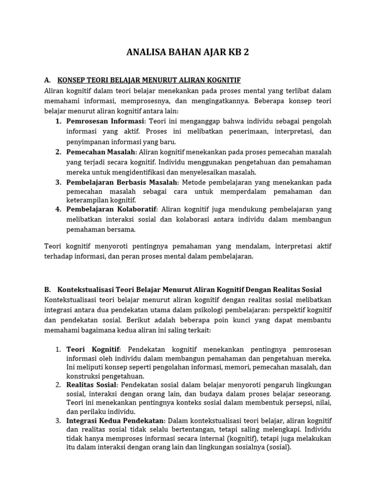 Analisa KB 2 | PDF | Karier & Perkembangan