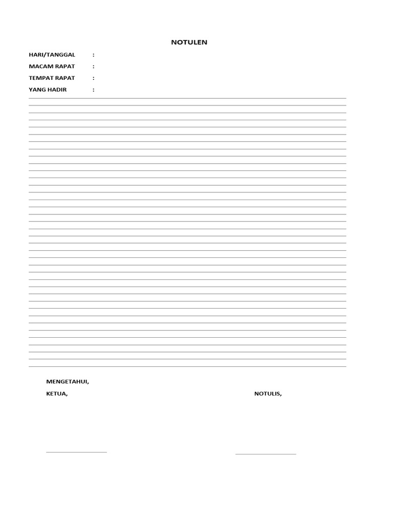 Notulen Rapat: Format dan Contoh | PDF
