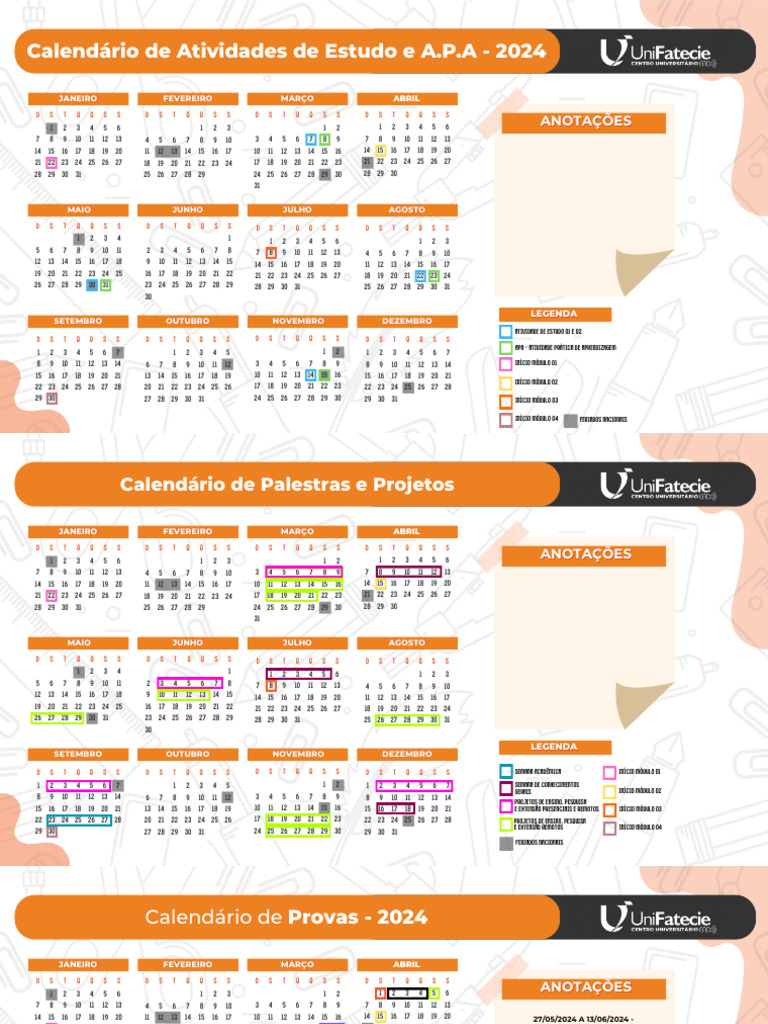 Inserir Um Título - Calendário - Acadêmico - 2024 - FINAL | PDF