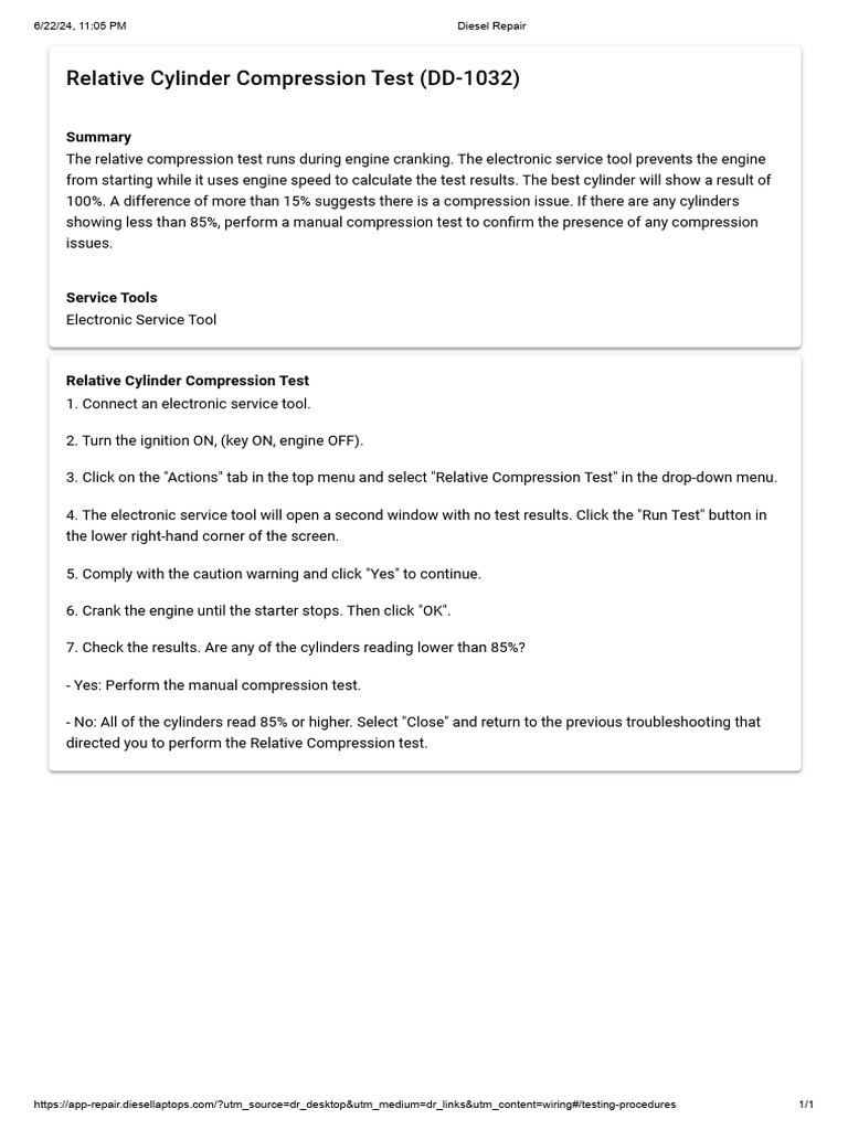 dd15 Relative Cylinder Compression Test | PDF