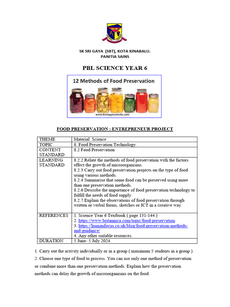 PBL Science Year 6 | PDF