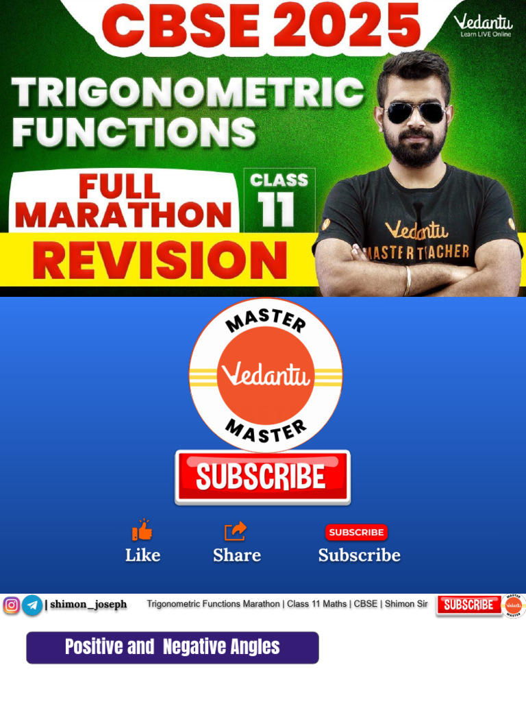 Trigonometric Functions Marathon Class 11 Maths CBSE Shimon Sir | PDF ...