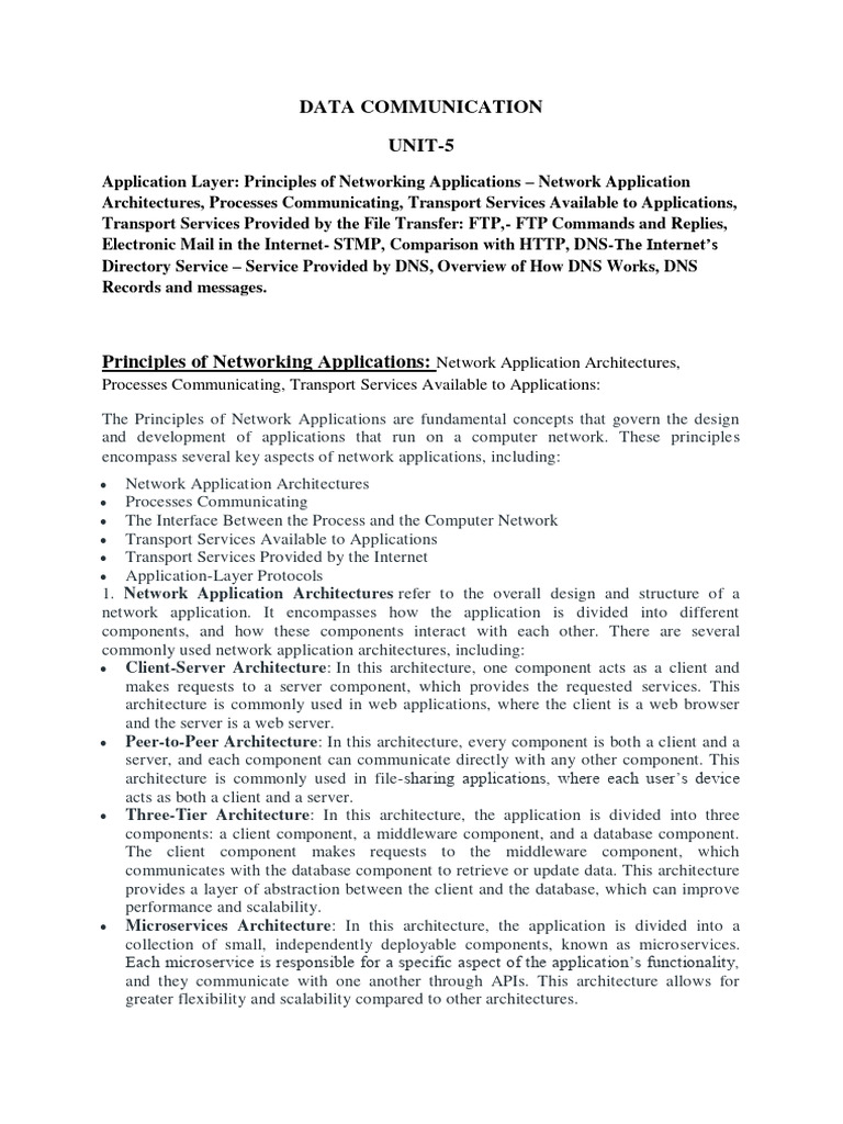 DC Unit-5 | PDF | Domain Name System | File Transfer Protocol